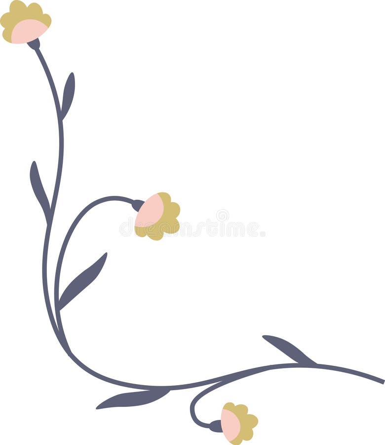 Curved Branch with Flowers stock vector. Illustration of spring - 356401458