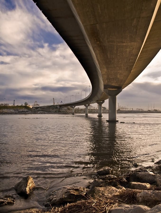 Curved Bridge stock image. Image of crane, water, harbour - 11321113