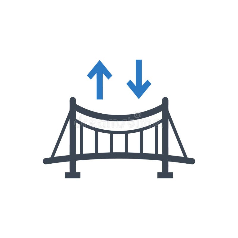 Curved Bridge Arrows Icon stock vector. Illustration of structure ...