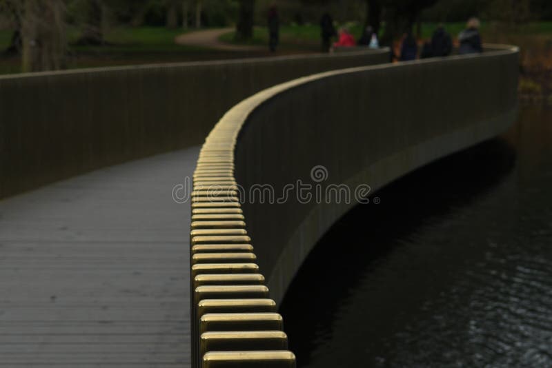 Curved Bridge over Lake stock photo. Image of curved - 113724670