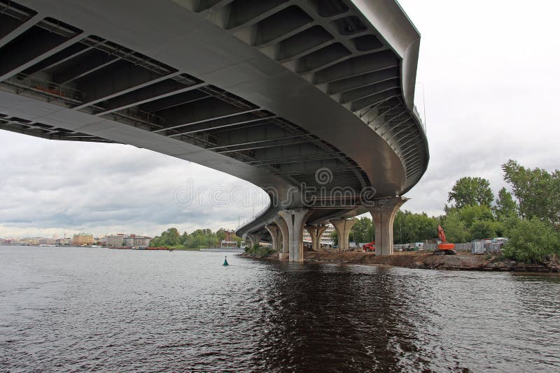Curved bridge over stream stock photo. Image of architecture - 232245874