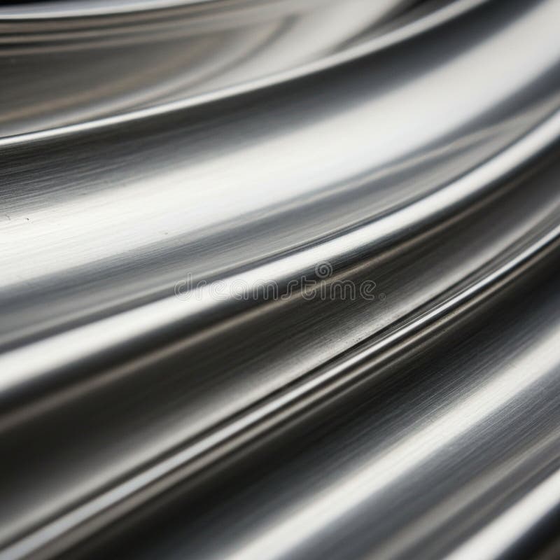 Curved, Brushed Metallic Surface with Smooth, Continuous Parallel Lines ...