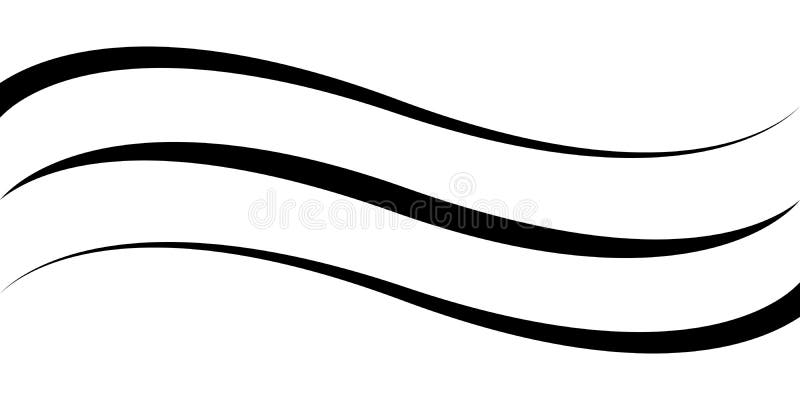 Curved Calligraphic Line, Vector, Ribbon As a Flowing Calligraphy ...