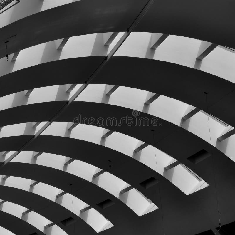 A Curved Ceiling of a Huge Building. Stock Photo - Image of decoration ...