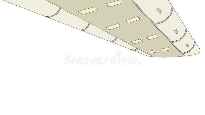 Curved Ceiling Panel with Rectangular Light Fixtures Stock Illustration ...