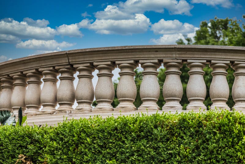 Curved Cement Balustrade stock image. Image of decoration - 179126077