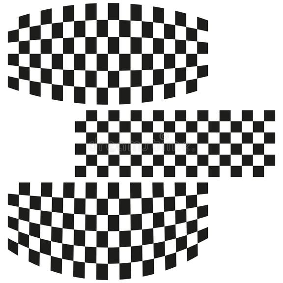 Curved Checkerboard Pattern. Racing Flag Element. Black White Grid ...