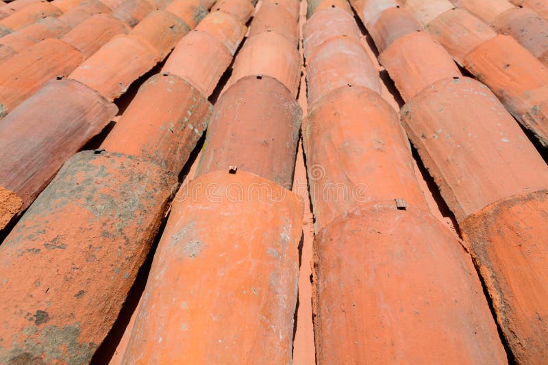 Curved Red Clay Ceiling Tiles Stock Photo - Image of curved, building ...