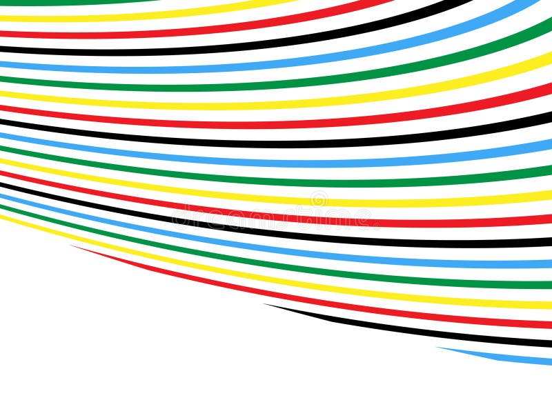 Curved Colored Lines on a White Background. Vector Graphics for Design ...