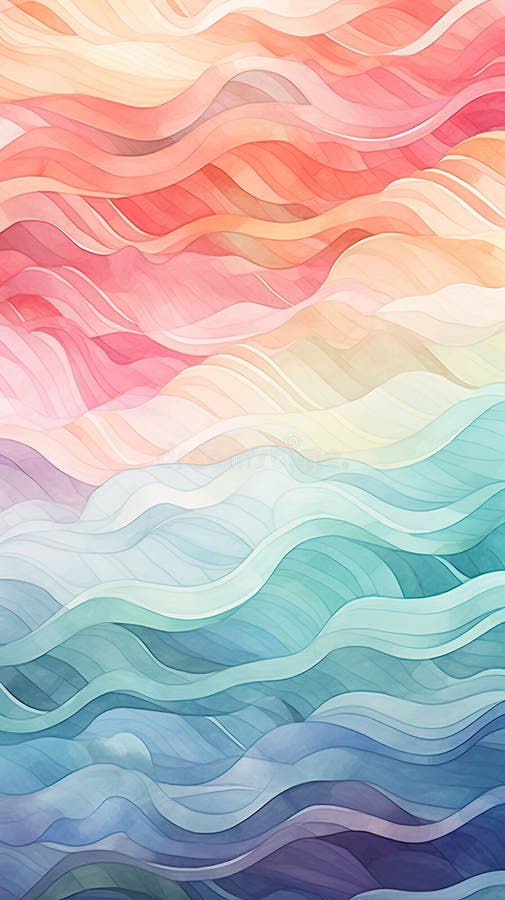 Curved Colorful Waves on Abstract Background Stock Illustration ...