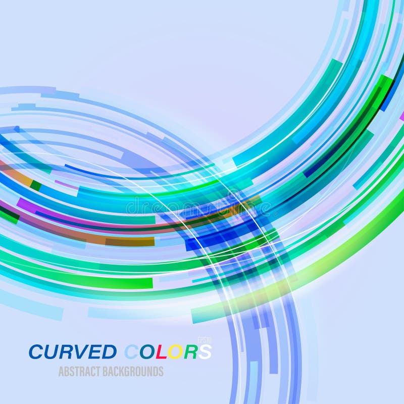 Curved Colors Abstract on a Blue Scene Stock Vector - Illustration of ...