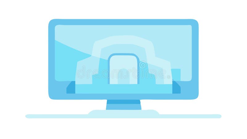 Curved Computer Monitor for Immersive Viewing, Vector Design Generative ...