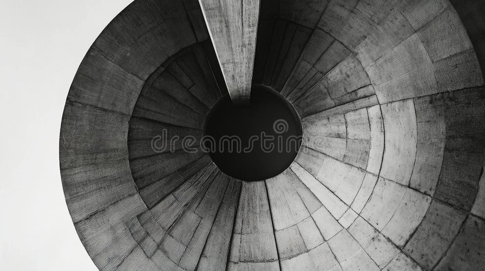 Abstract View of Modern Architecture Showcasing Curved Concrete ...