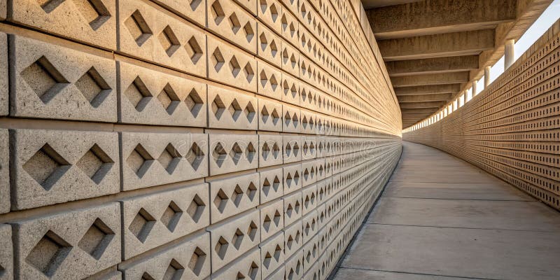 Curved Concrete Pathway with Textured Floor Design Modern Architecture ...