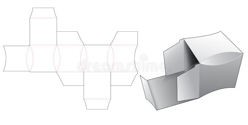 Curved Corner Box Die Cut Template Stock Vector - Illustration of ...