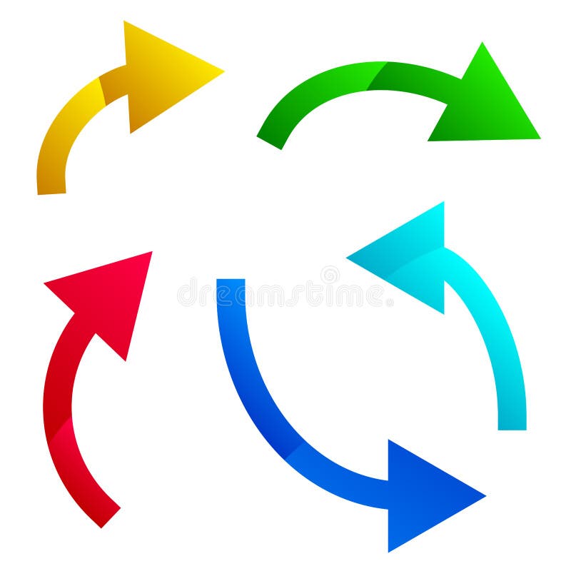 Curved, Curvy Colorful Arrow Elements Stock Vector - Illustration of ...