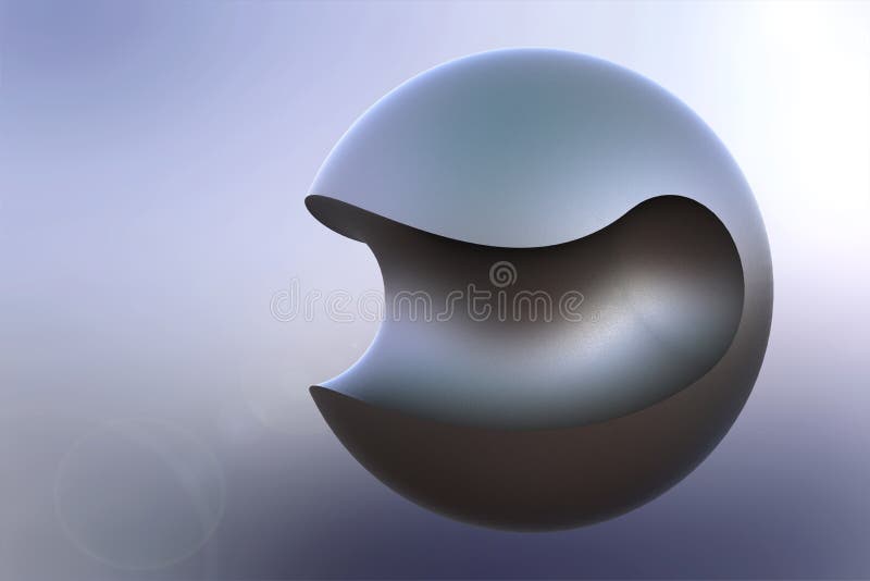 Curved-Cut Metal Ball stock illustration. Illustration of concept ...