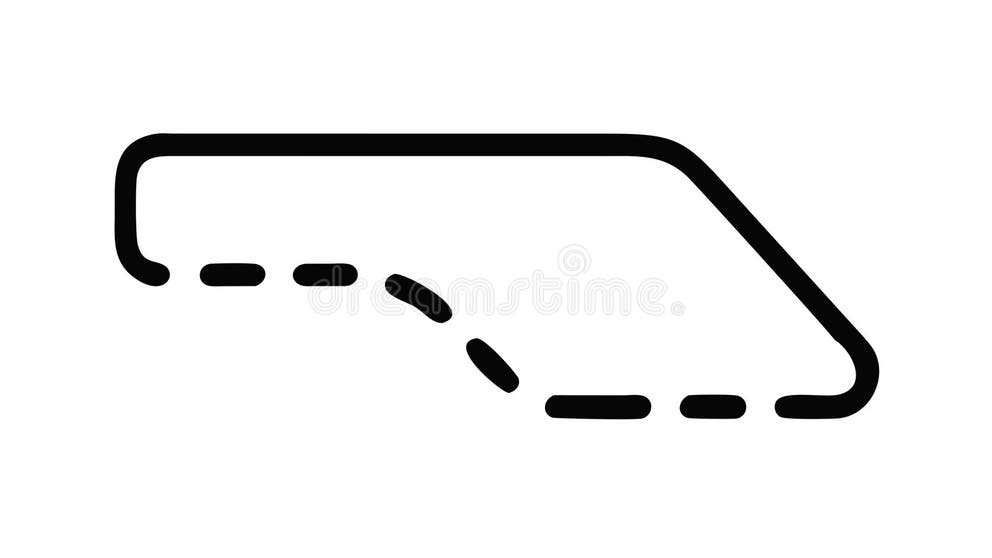Curved Dashed Line Path Icon Vector Illustration, Vector Design ...