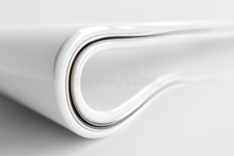 Curved Design Element Showcasing Smooth, Glossy Surface on White ...