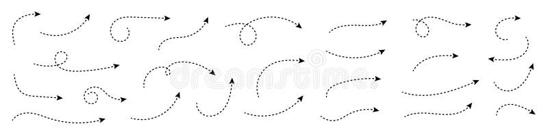 Curved Dotted Arrow. Zigzag Arrow Stripes Design with Dotted Lines ...