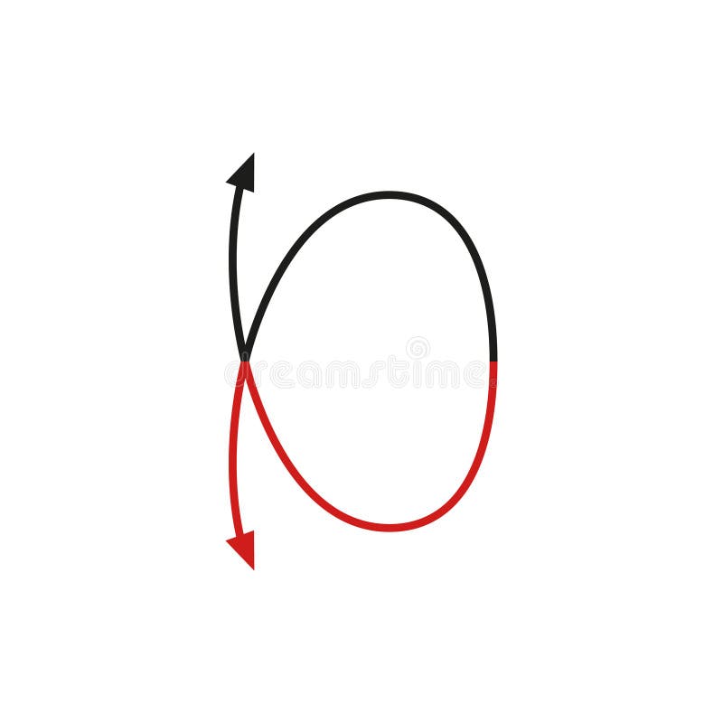 Curved Thin Double Ended Arrow. Dual Arrow. Loop Shape with Frame ...