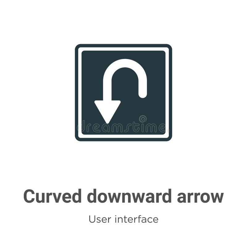 Curved Downward Arrow Icon in Trendy Design Style. Curved Downward ... Curved Downward Arrow Icon in Trendy Design Style. Curved Downward ...