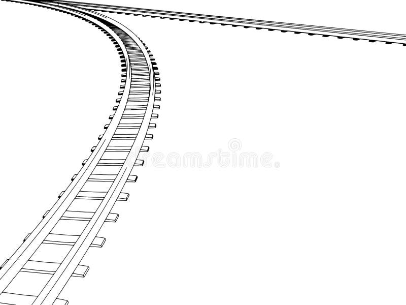 Curved Endless Train Track. Vector Stock Vector - Illustration of ...