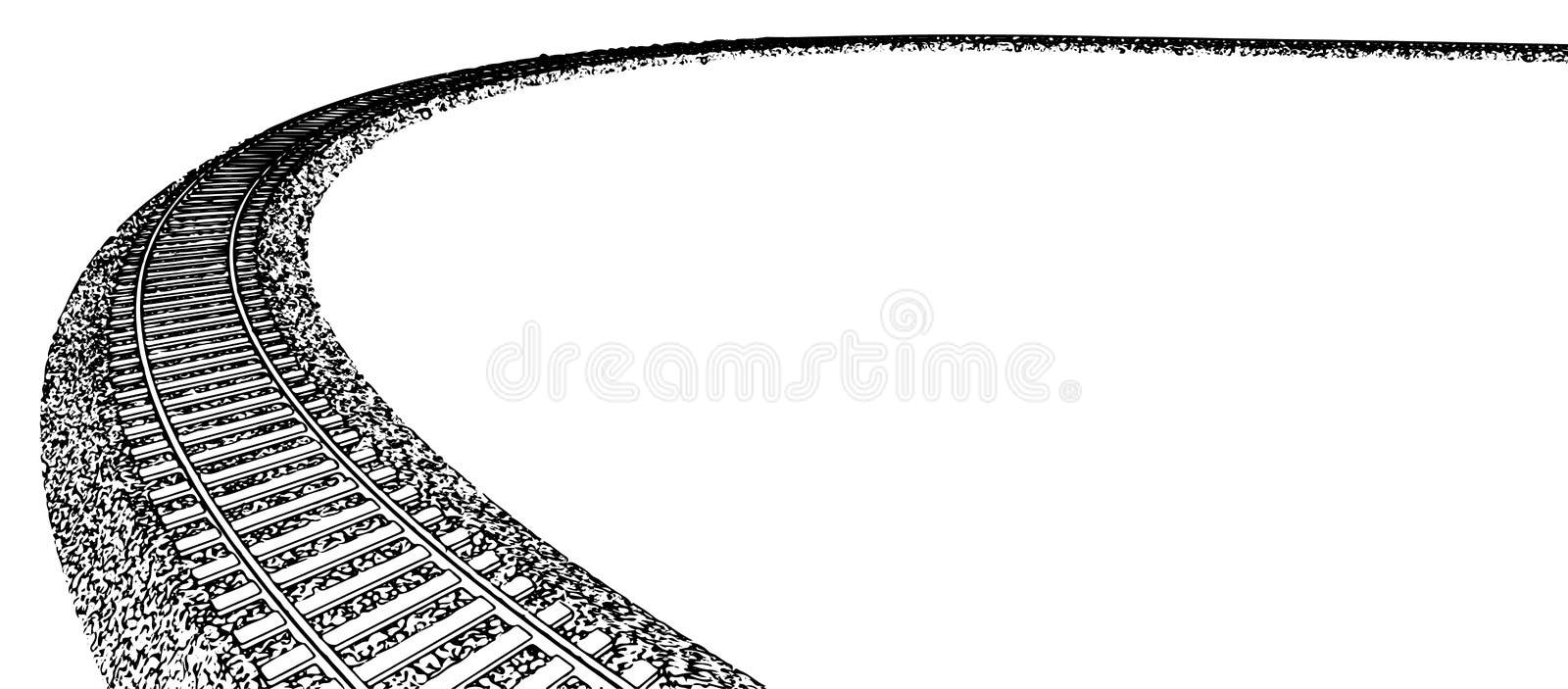 Curved Endless Train Track. Vector Stock Vector - Illustration of ...