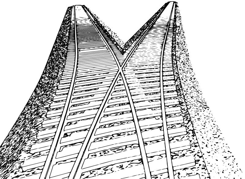 Curved endless Train track stock vector. Illustration of doodle - 66413282