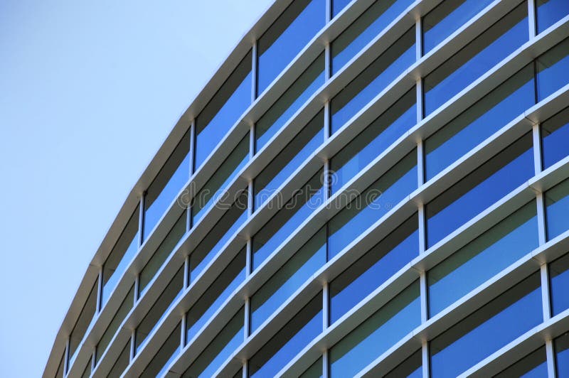 Curved Exterior Windows of a Office Building Stock Photo - Image of ...