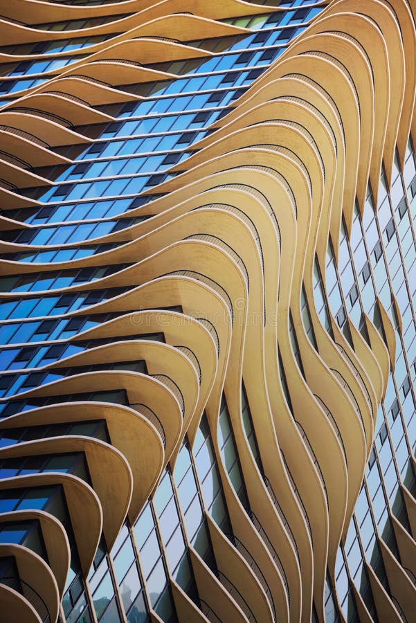 Curved Facade of Building, Windows, Pattern Stock Image - Image of ...