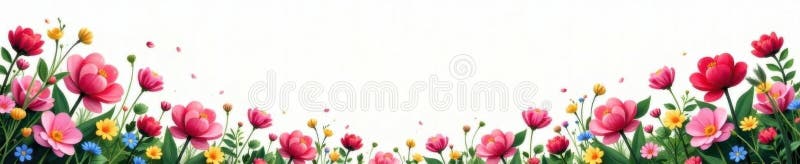Curved Floral Border, Spring Theme, Fisheye Perspective , Romantic ...