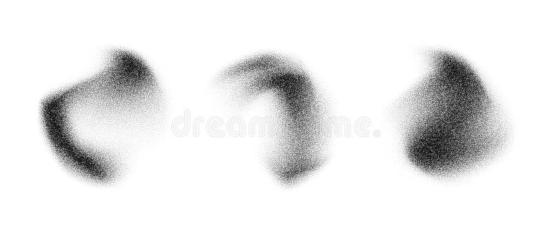 Curved Fluid Stippled Gradient Elements. Noise Grain Texture Stains ...