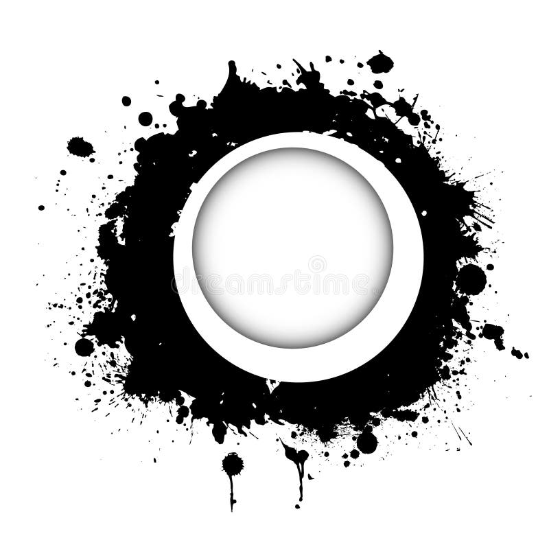 A Round Frame of Black Paint Spots. Vector Illustration Stock Vector ...
