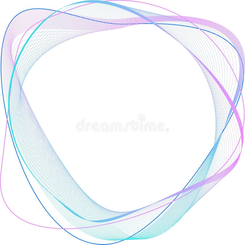 Curved Frame Made of Dynamic Neon Curved Lines for Technology Concepts ...