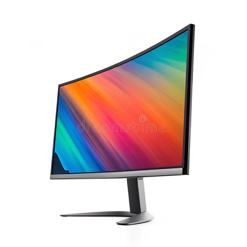 Curved Gaming Monitor White Background Stock Illustrations – 86 Curved ...