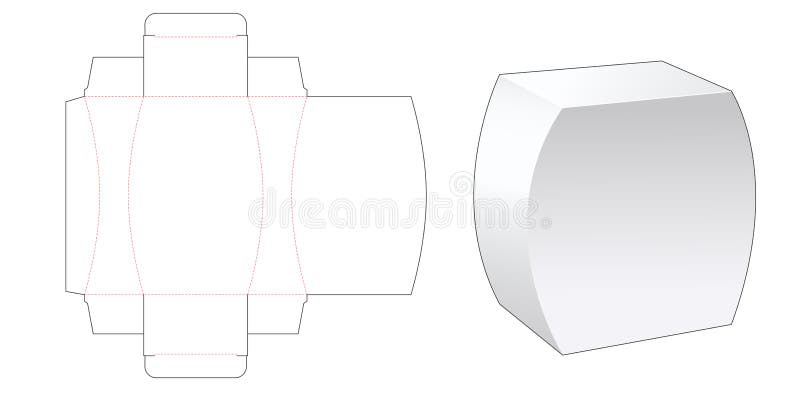 Curved Gift Box with Ellipse Window Die Cut Template Stock Vector ...