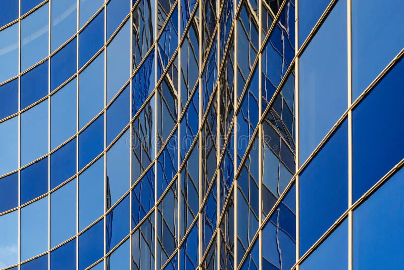 Curved Glass Facade of Modern Building Stock Image - Image of financial ...