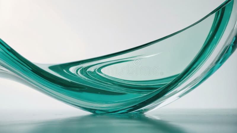 Curved Glass Ribbon Forming Elegant Waves Reflecting Light Stock ...