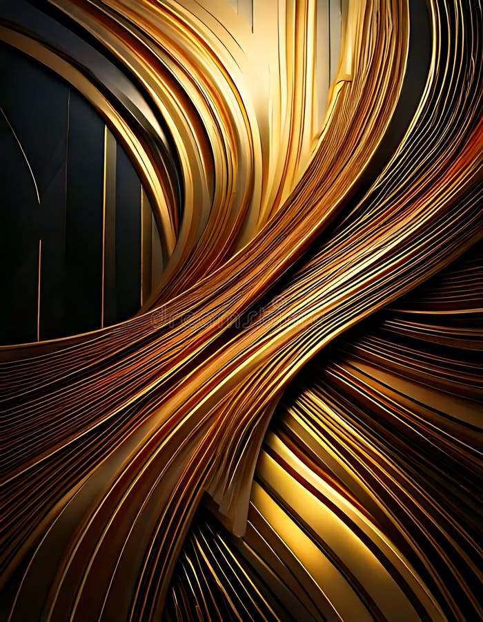 Curved Gold Segments and Linear Gold Strips Create a Striking Modern ...