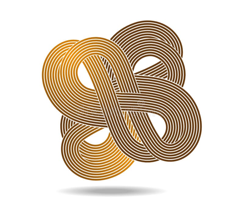 Curved Golden Parallel Lines. Spaghetti Pasta Stock Vector ...