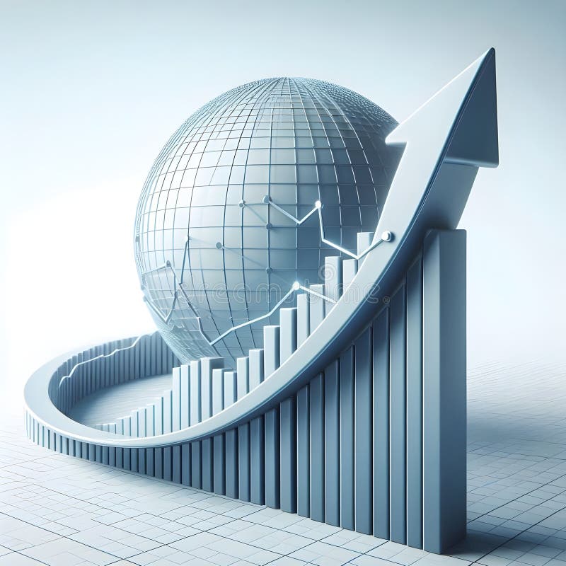 Curved Graph with Arrow Moving Up Stock Illustration - Illustration of ...