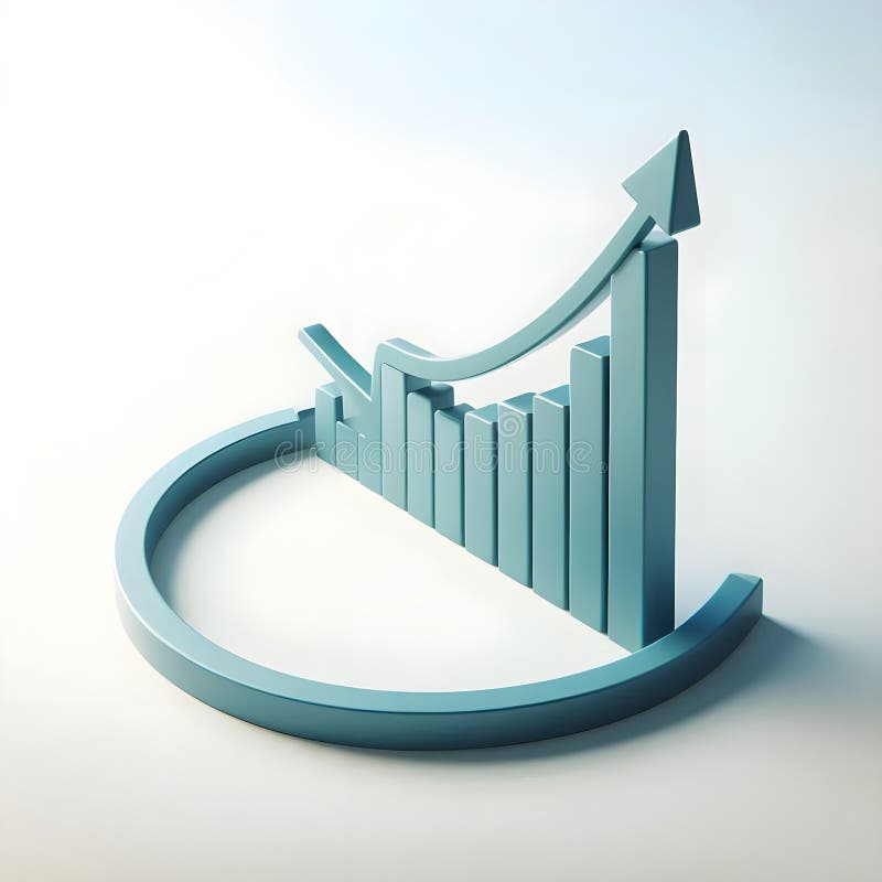 Curved Graph with Arrow Moving Up Stock Illustration - Illustration of ...