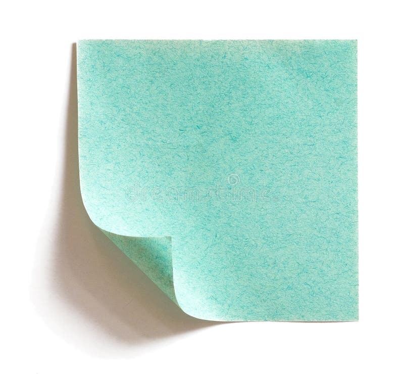 Curved Green Note Paper with Blank Space Stock Image - Image of ...