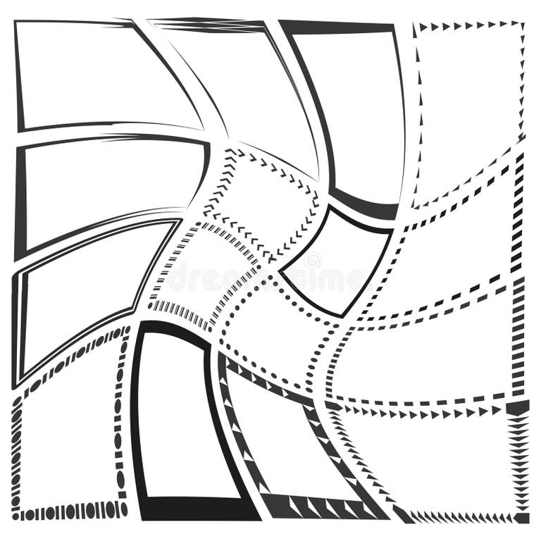 Curved Grid Icon. Wavy Panel Pattern. Abstract Mosaic Vector. Flowing ...