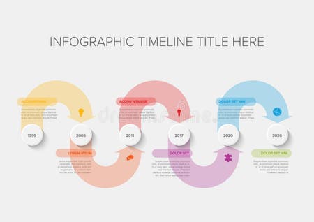 Curved Infographic Timeline Design Template Stock Vector - Illustration ...