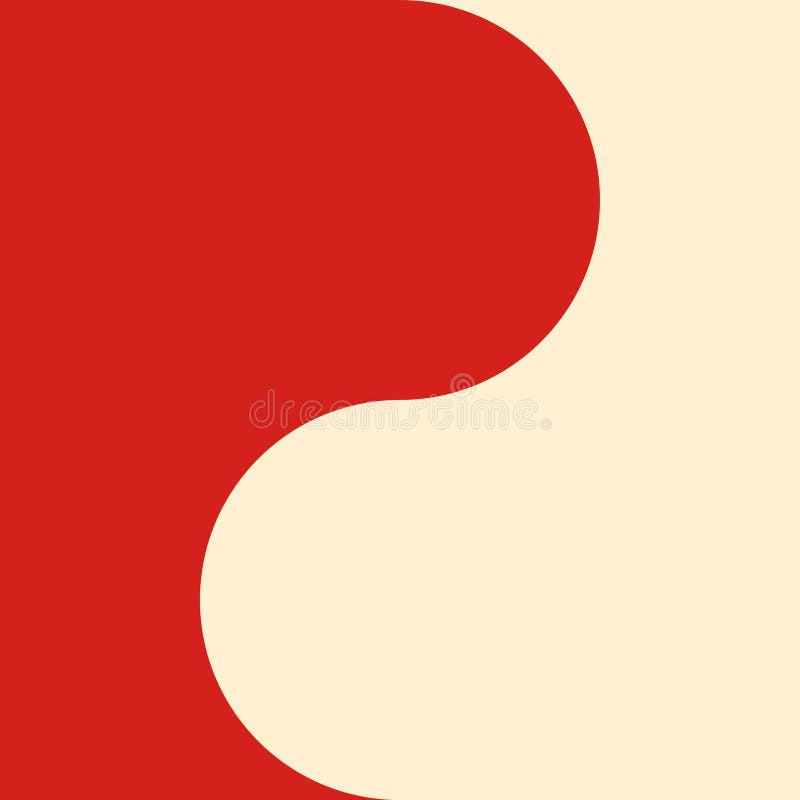 Double Red and Beige Yellow Background. Intertwining and Curved Shapes ...