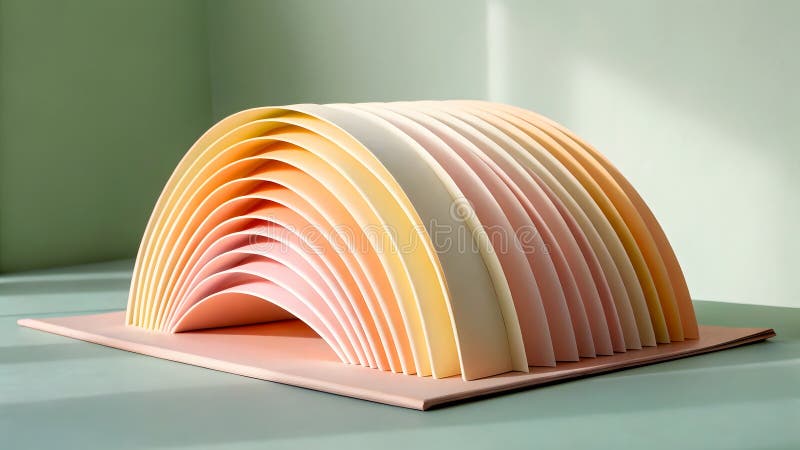 Curved Layered Sheets Create Gradient Arch Stock Illustration ...