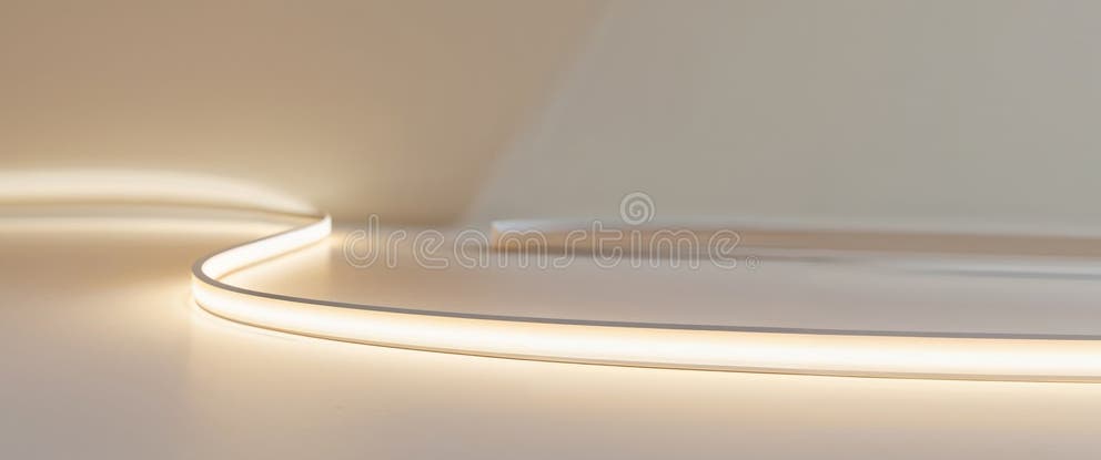 Curved LED Strip Light Illumination Design Warm Light. Stock Photo ...