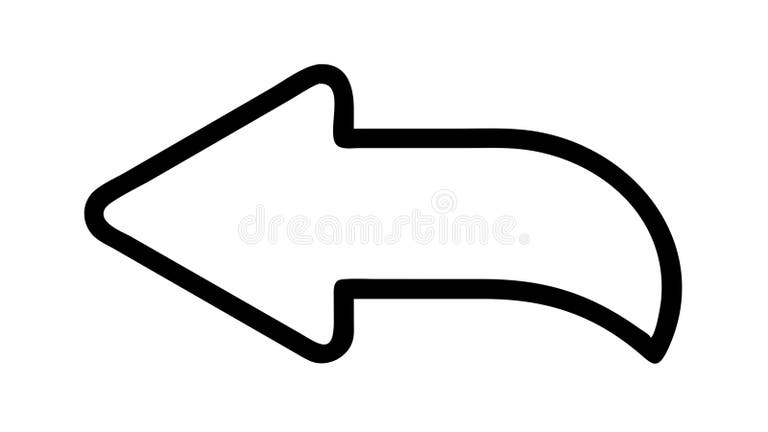 Curved Left Arrow for Back Navigation or Undo, Vector Design Generative ...